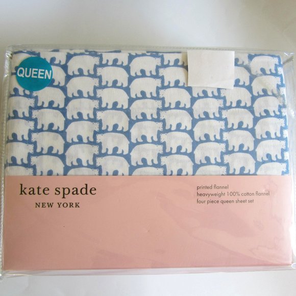 kate spade | Bedding | Kate Spade Heavyweight Printed Flannel Polo Bear ...